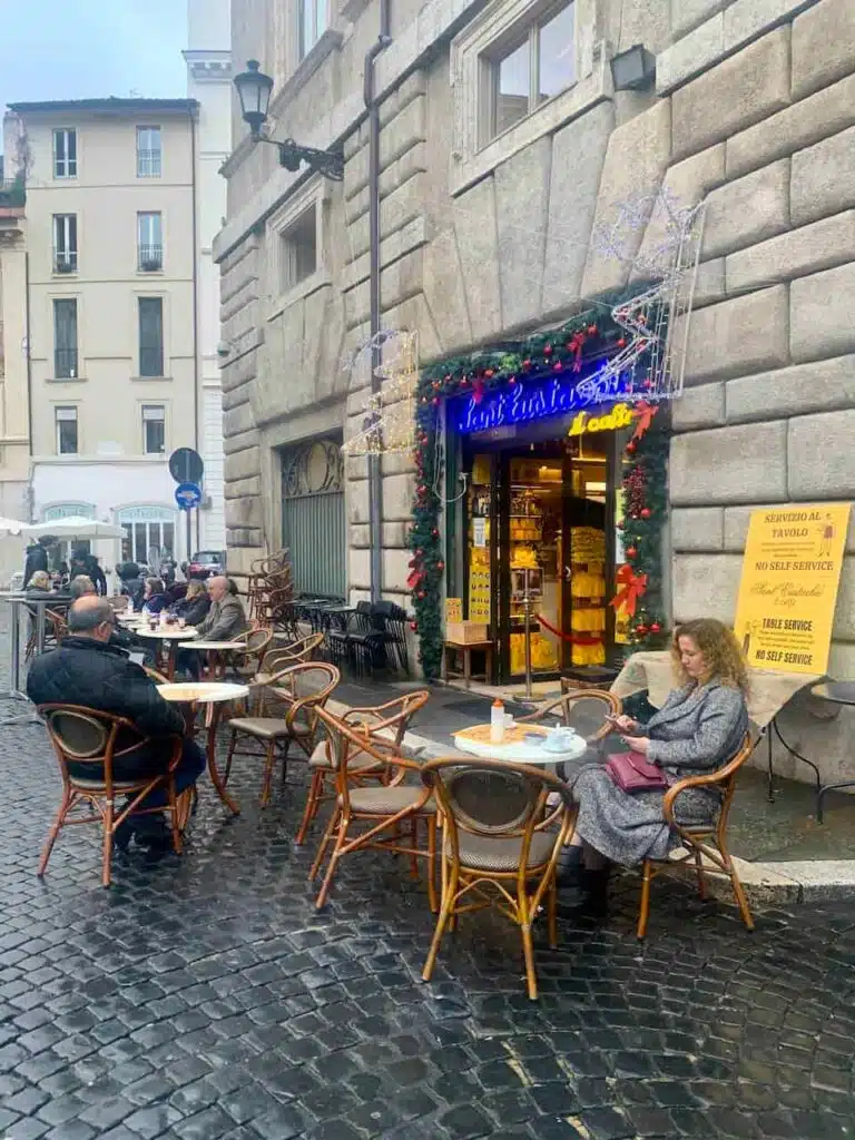 Savouring coffee in Sant Eustachio il Caffè in Rome, Italy